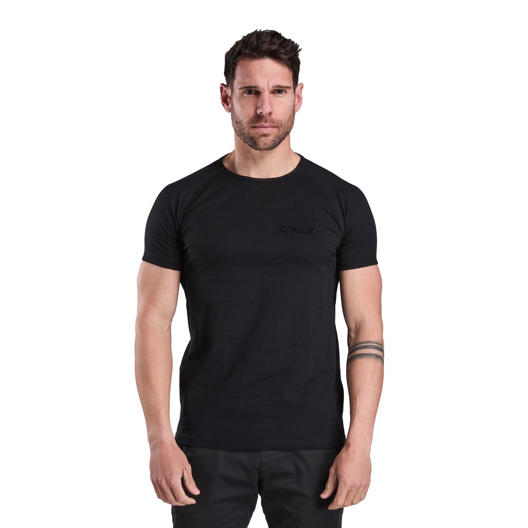 T-shirt EKOI logo velours Noir - EKOI