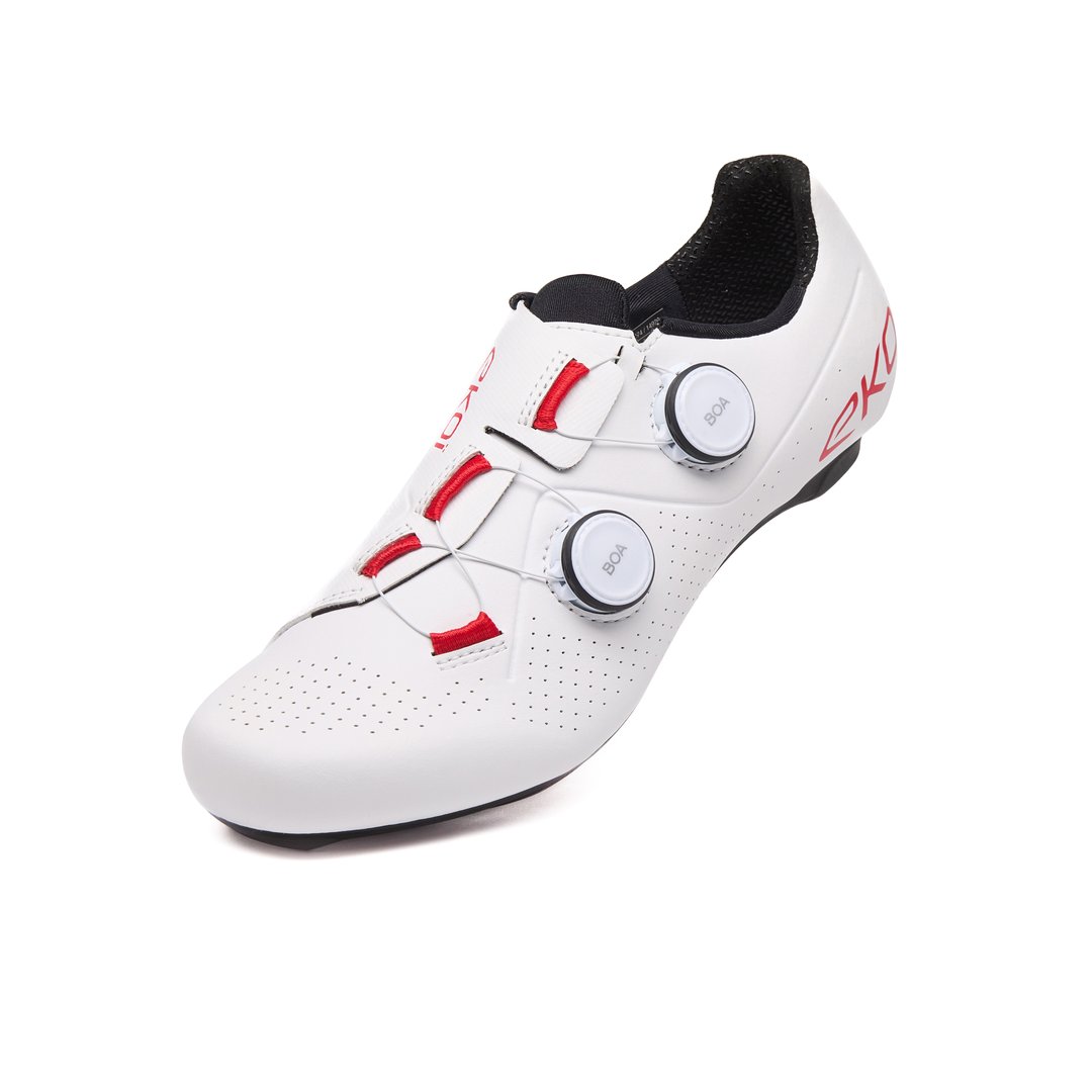 EKOI Perf R4 Road White Red Logo Shoes - EKOI