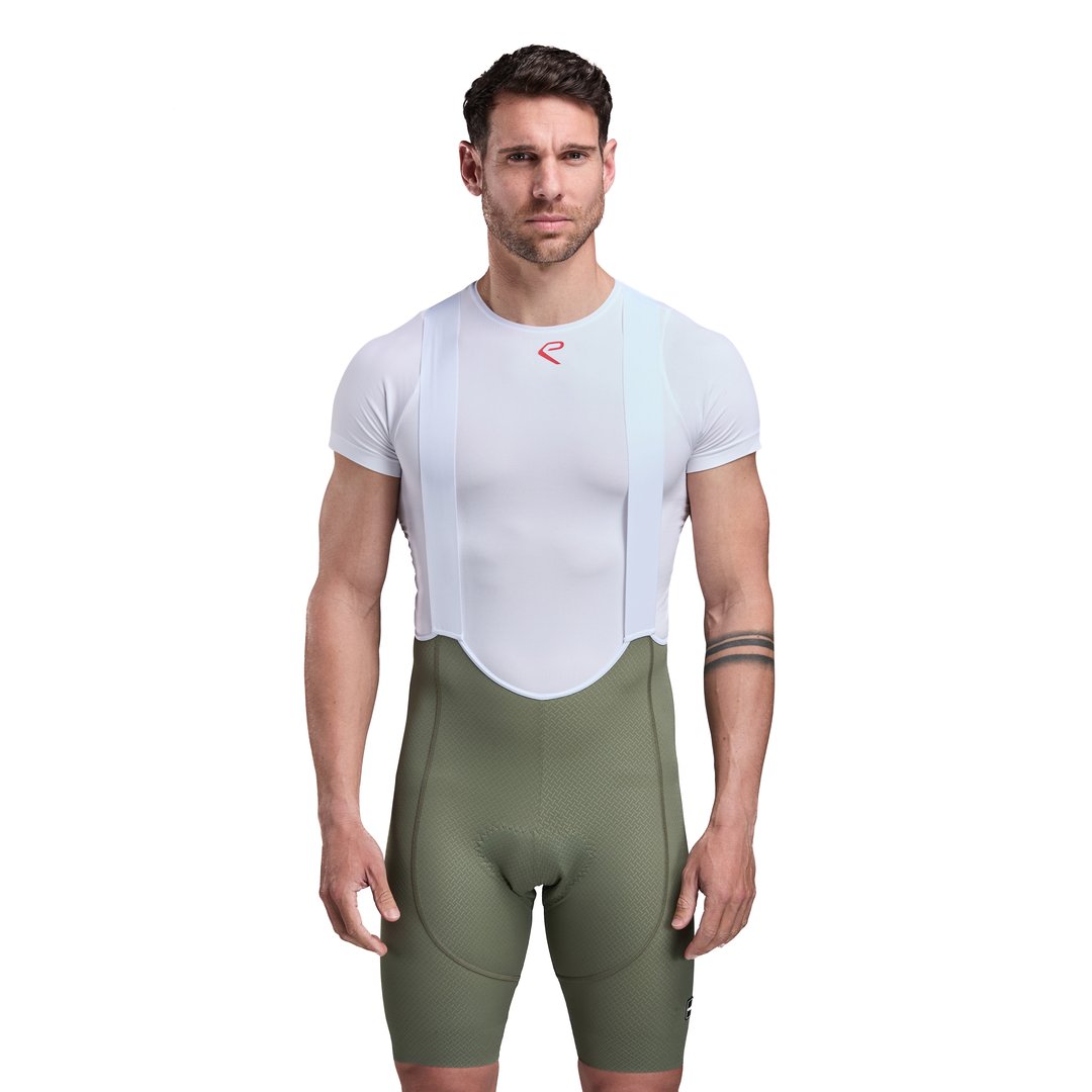 EKOI Perf GEL POWER CROSS Olive Bib Shorts - EKOI