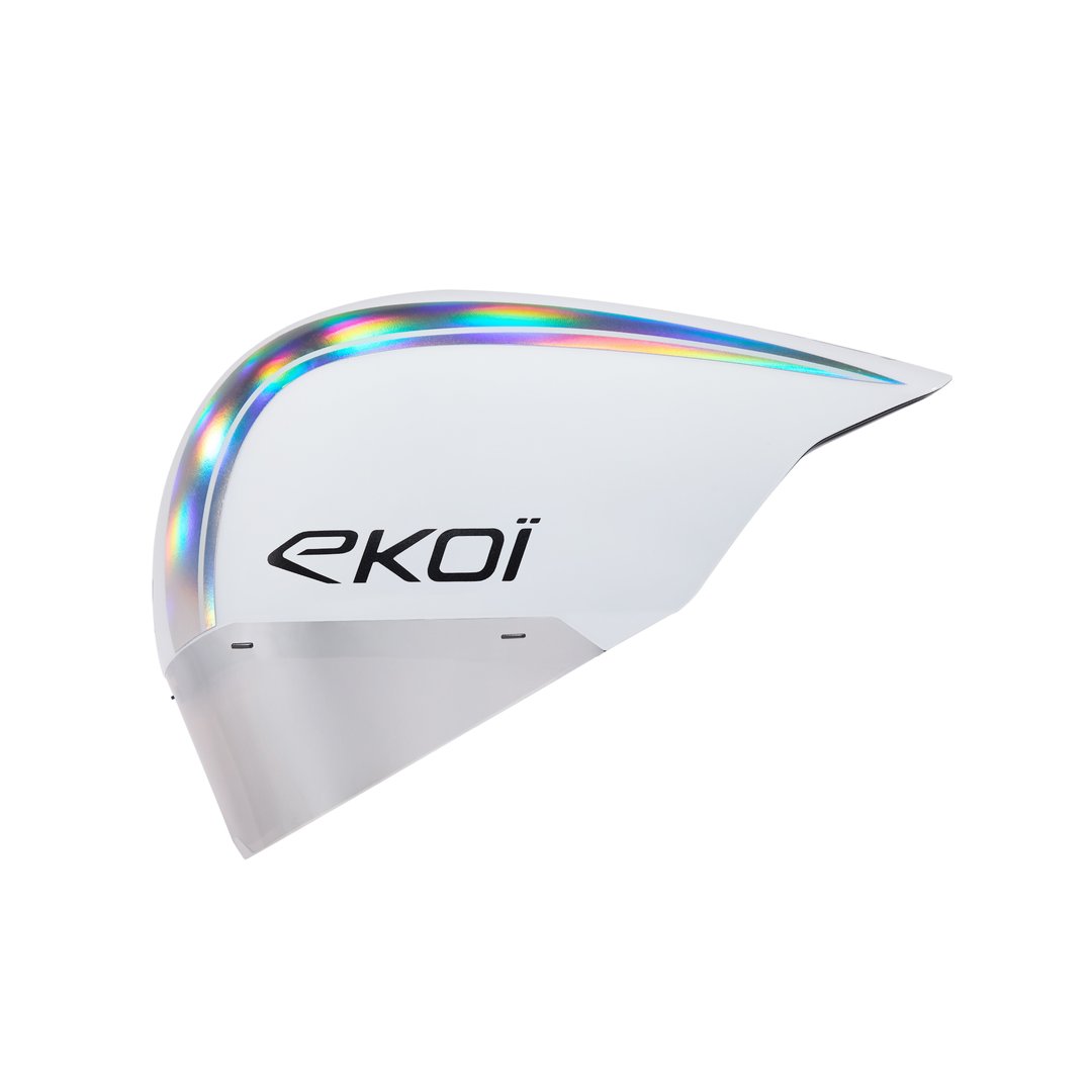 Helmet EKOI Racing PURE AERO Mirror Cat2 White Holo Silver - EKOI