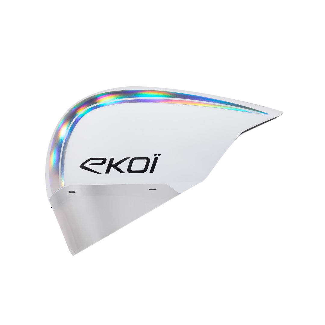 EKOI Racing PURE AERO Mirror Cat2 Helm Wit Holo Silver - EKOI