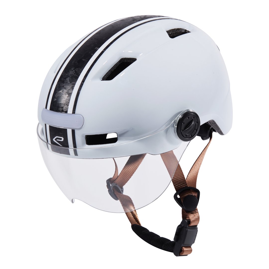 Casco urbano EKOI Perf CITY STYLE Blanco Pantalla Banda Carbono forjado ...
