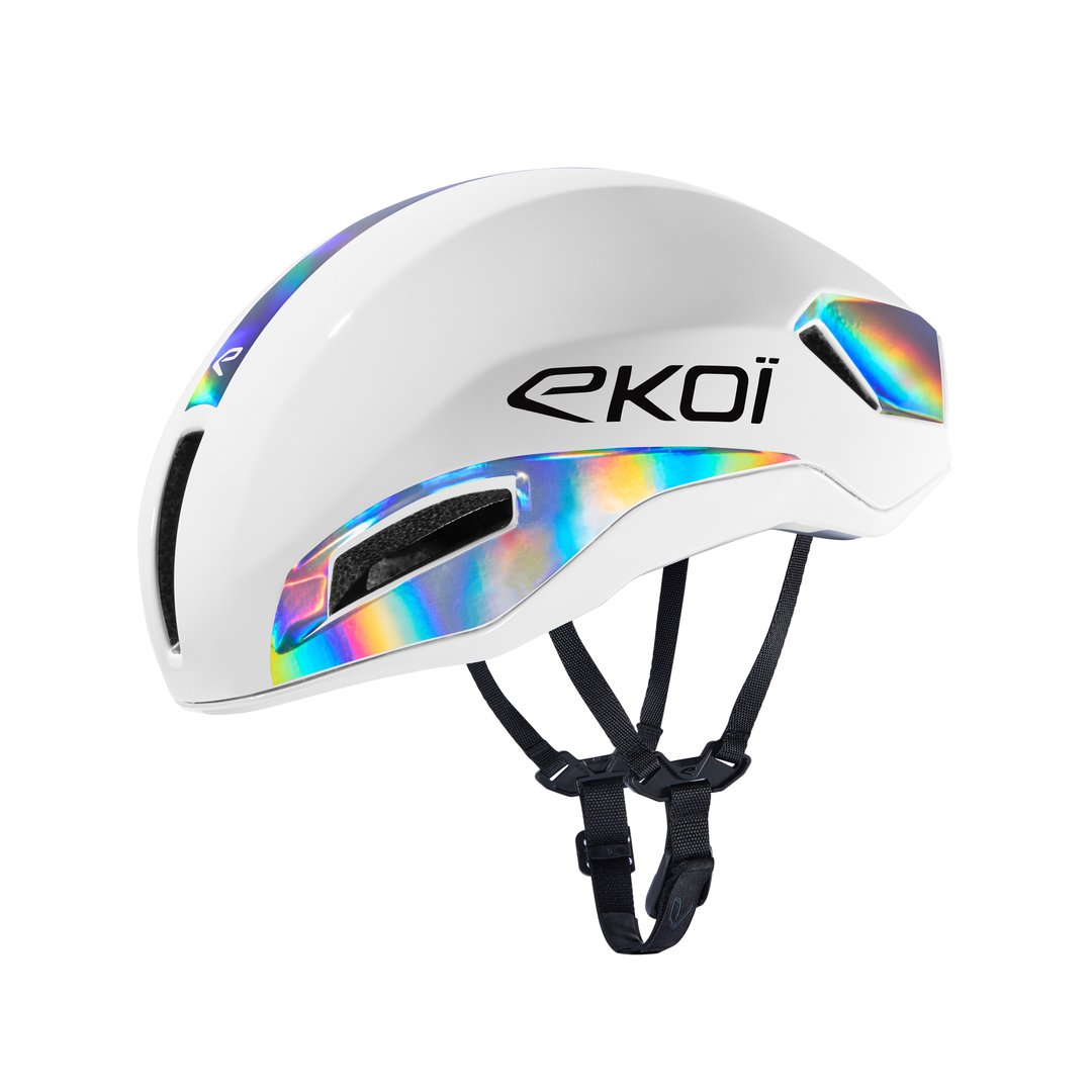 Helmet EKOI Racing R-AERO LTD White Holo Silver - EKOI