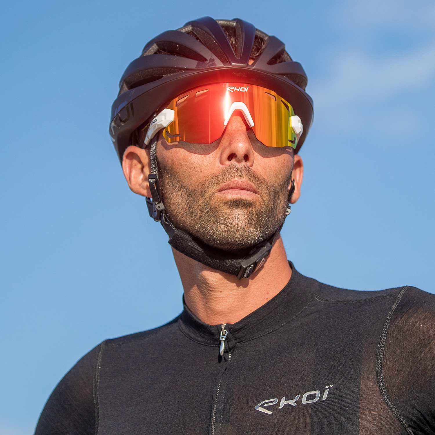 Glasses EKOI Perf PREMIUM 70 LTD White Revo Red Cat3 - EKOI