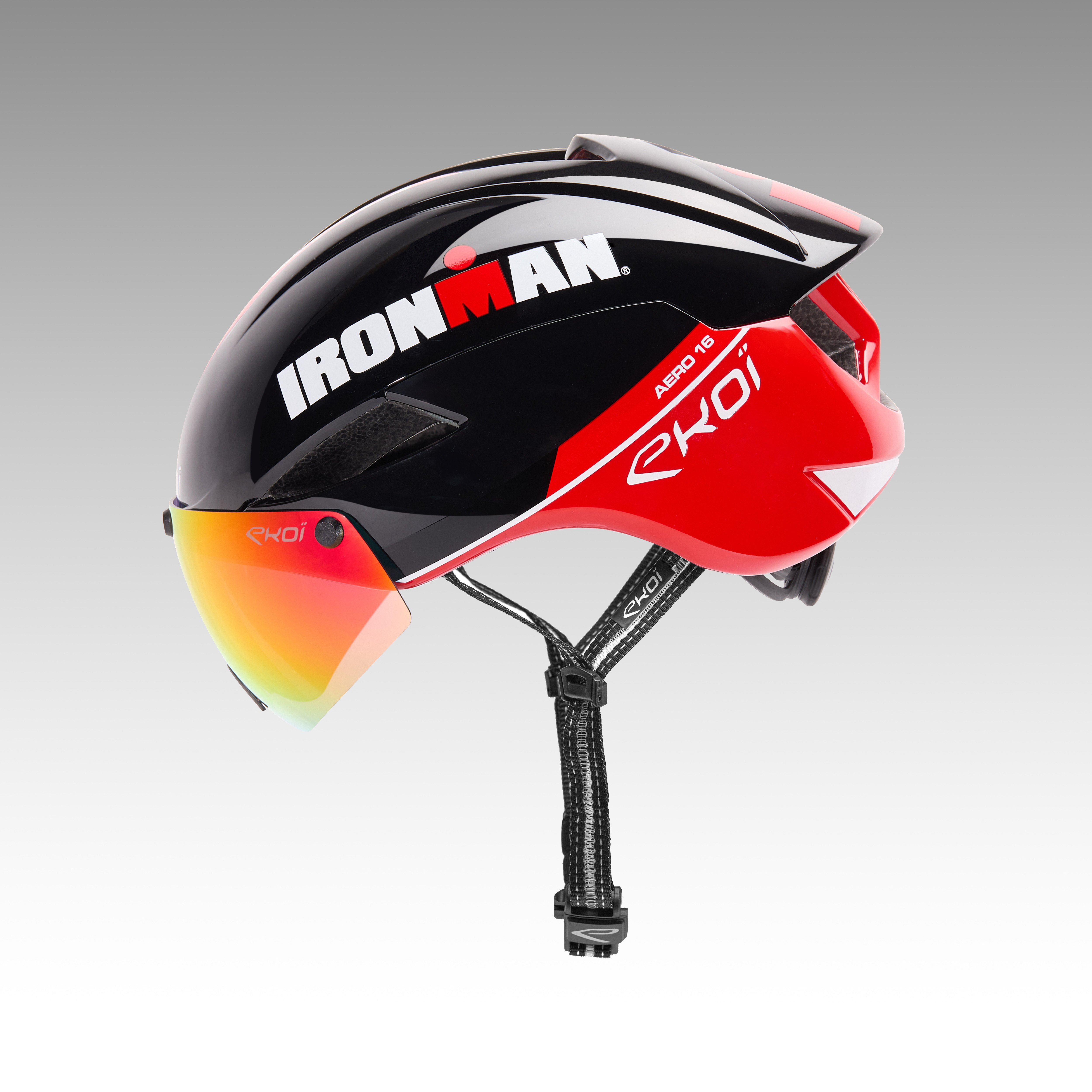 EKOI Perf AERO16 IRONMAN Black Red Helmet - EKOI