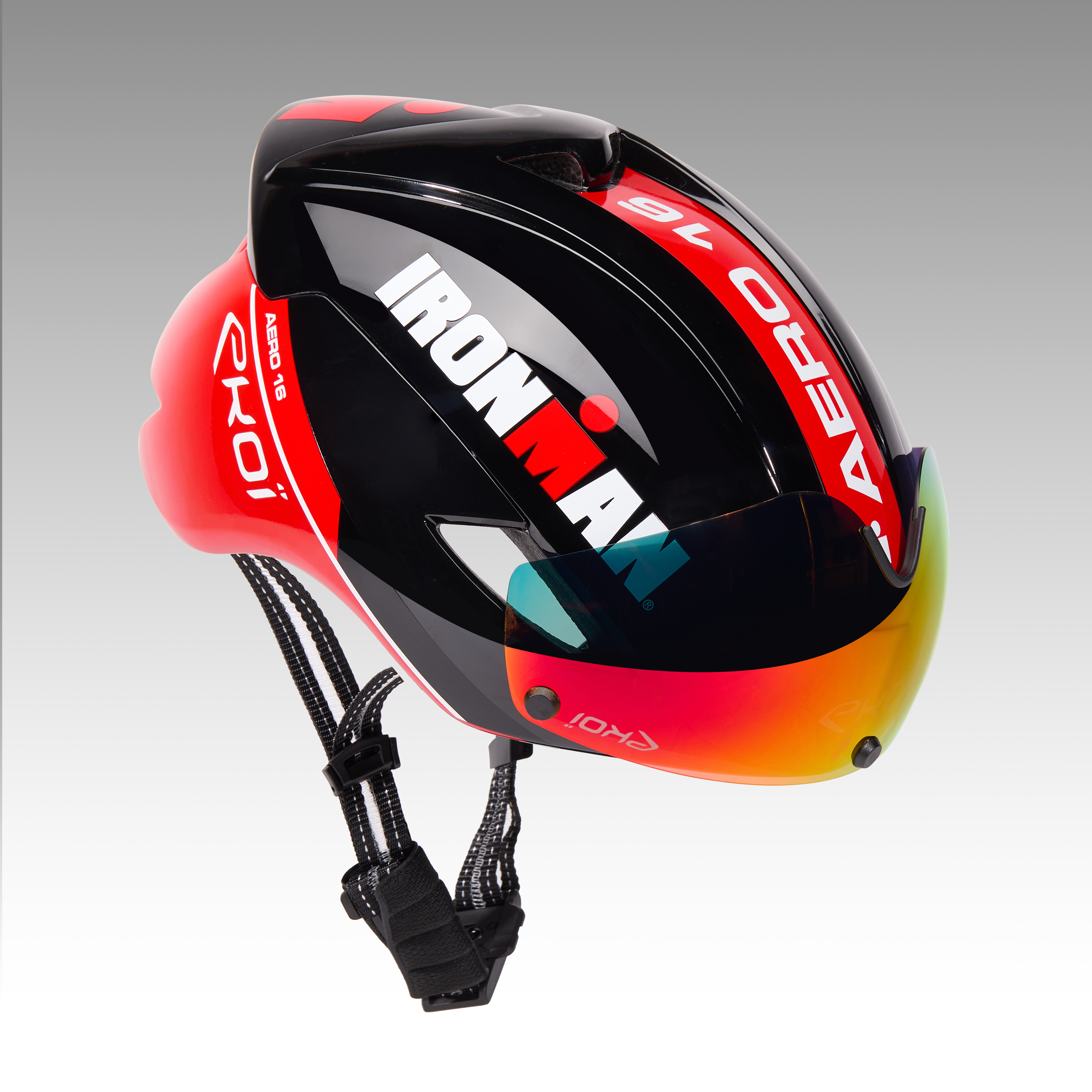 EKOI Perf AERO16 IRONMAN Black Red Helmet - EKOI