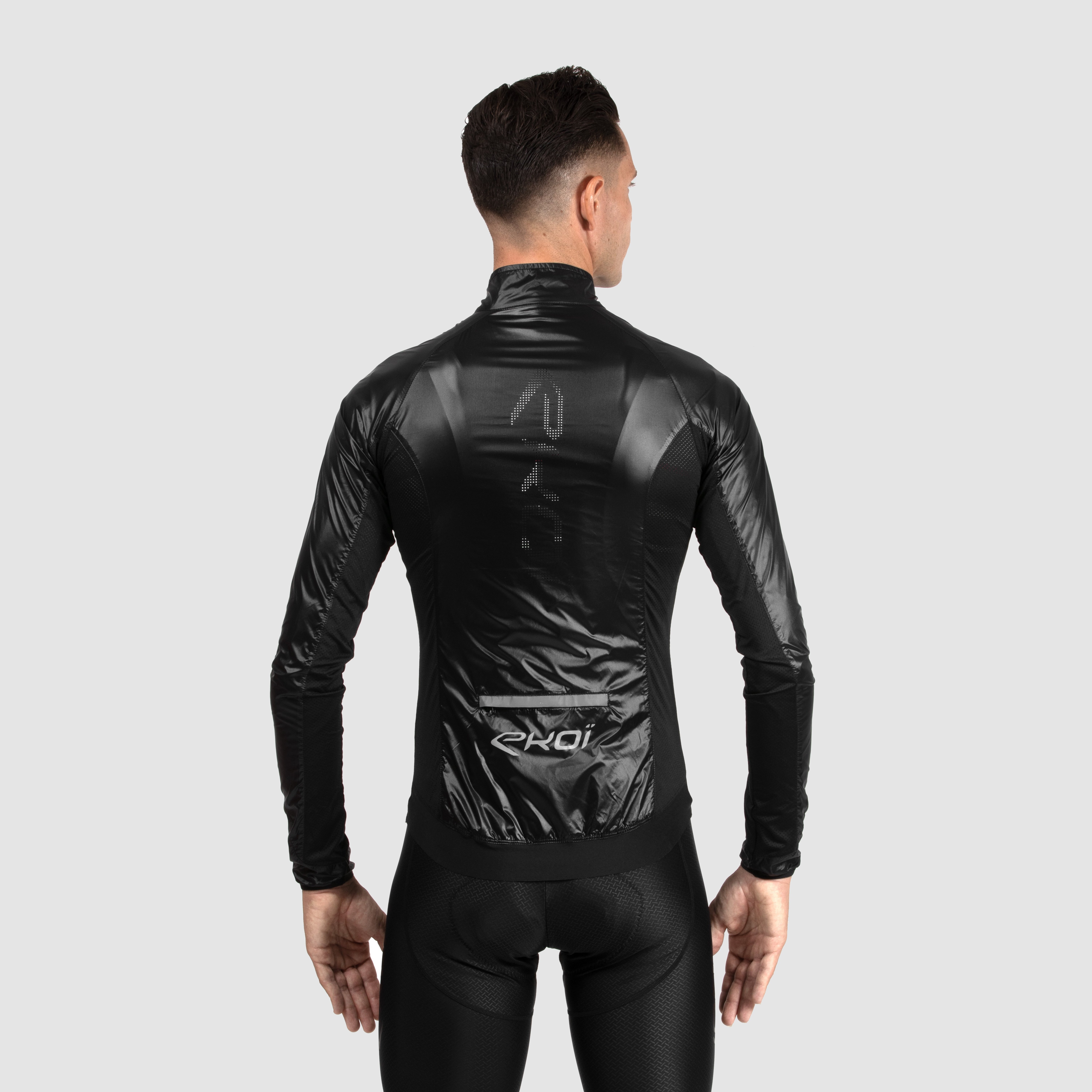 EKOI Perf WINDPROOF LIGHT PACKABLE Jacket Black - EKOI