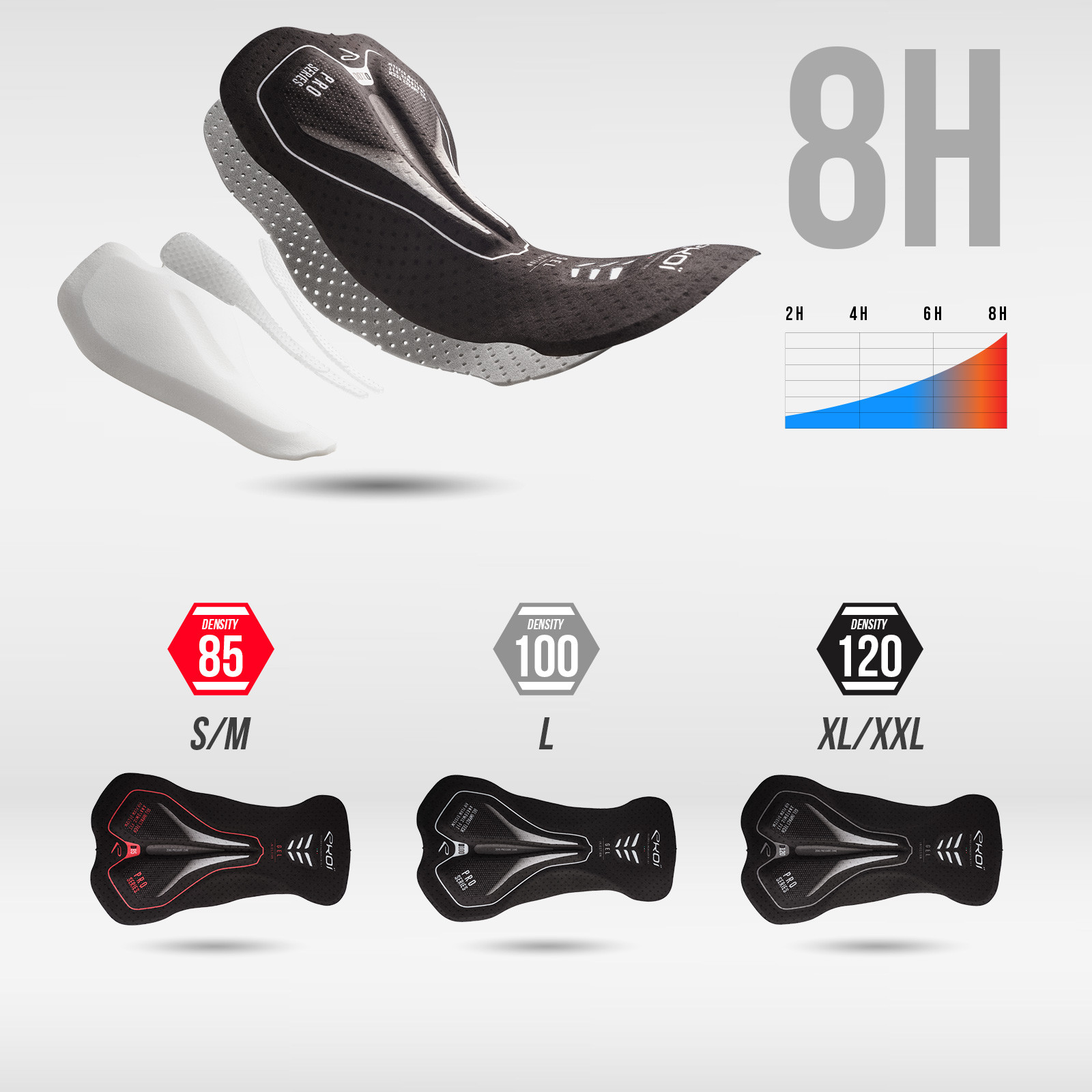EKOI Racing BikingMan Reflective Black Bib Shorts - EKOI