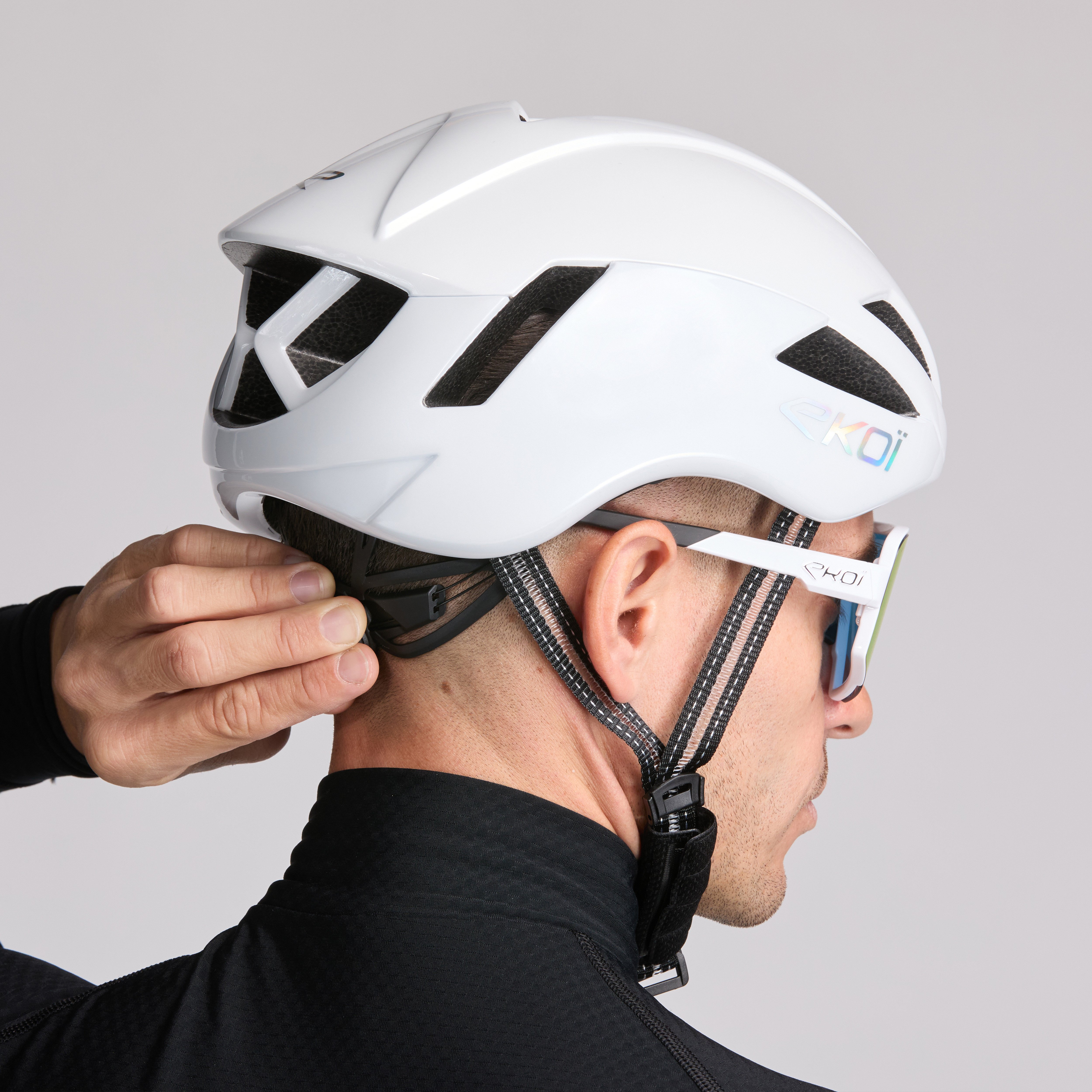 EKOI Racing AR14 Eleganz Weiß Silber Helm - EKOI