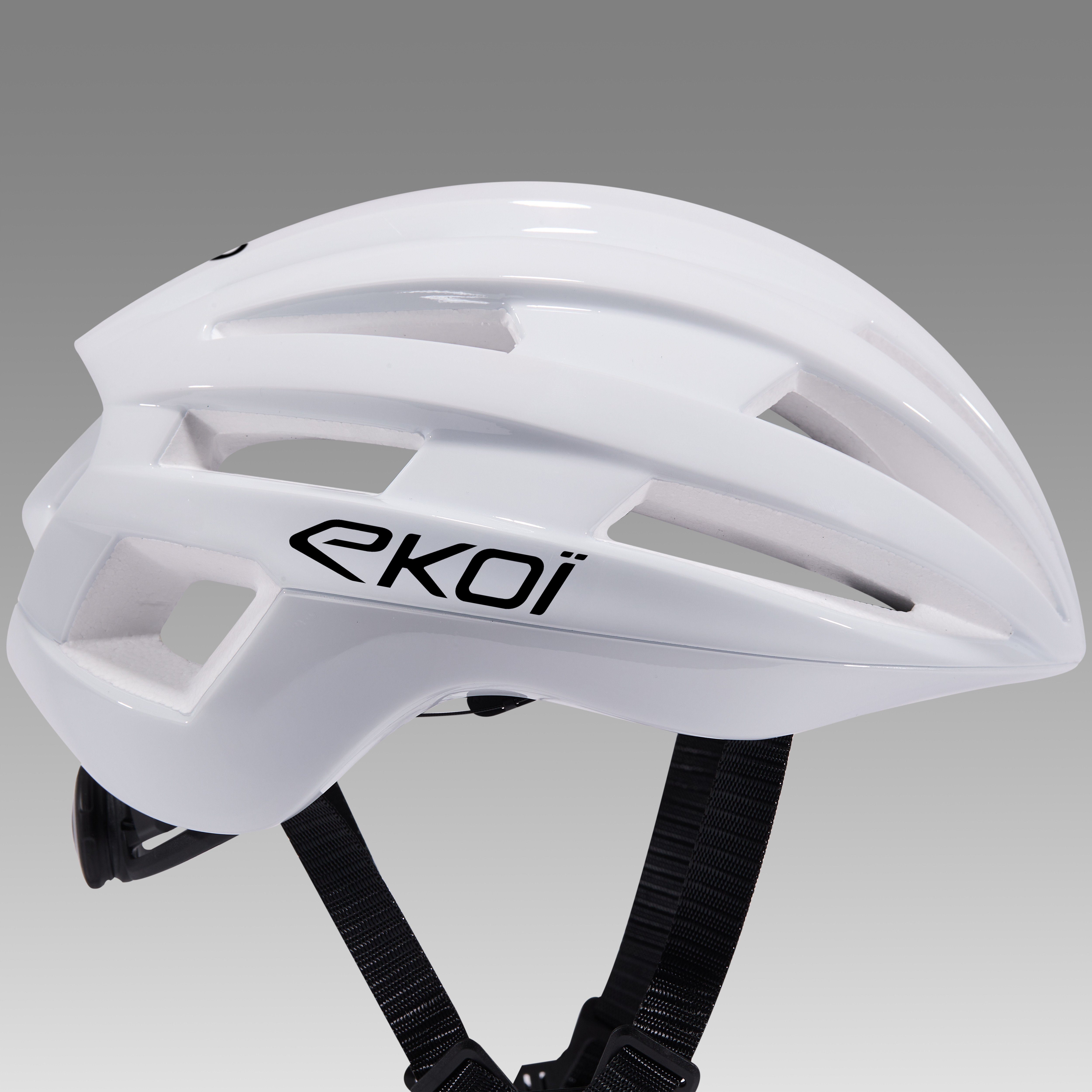 Casque EKOI Perf GARA Blanc Logo Noir - EKOI