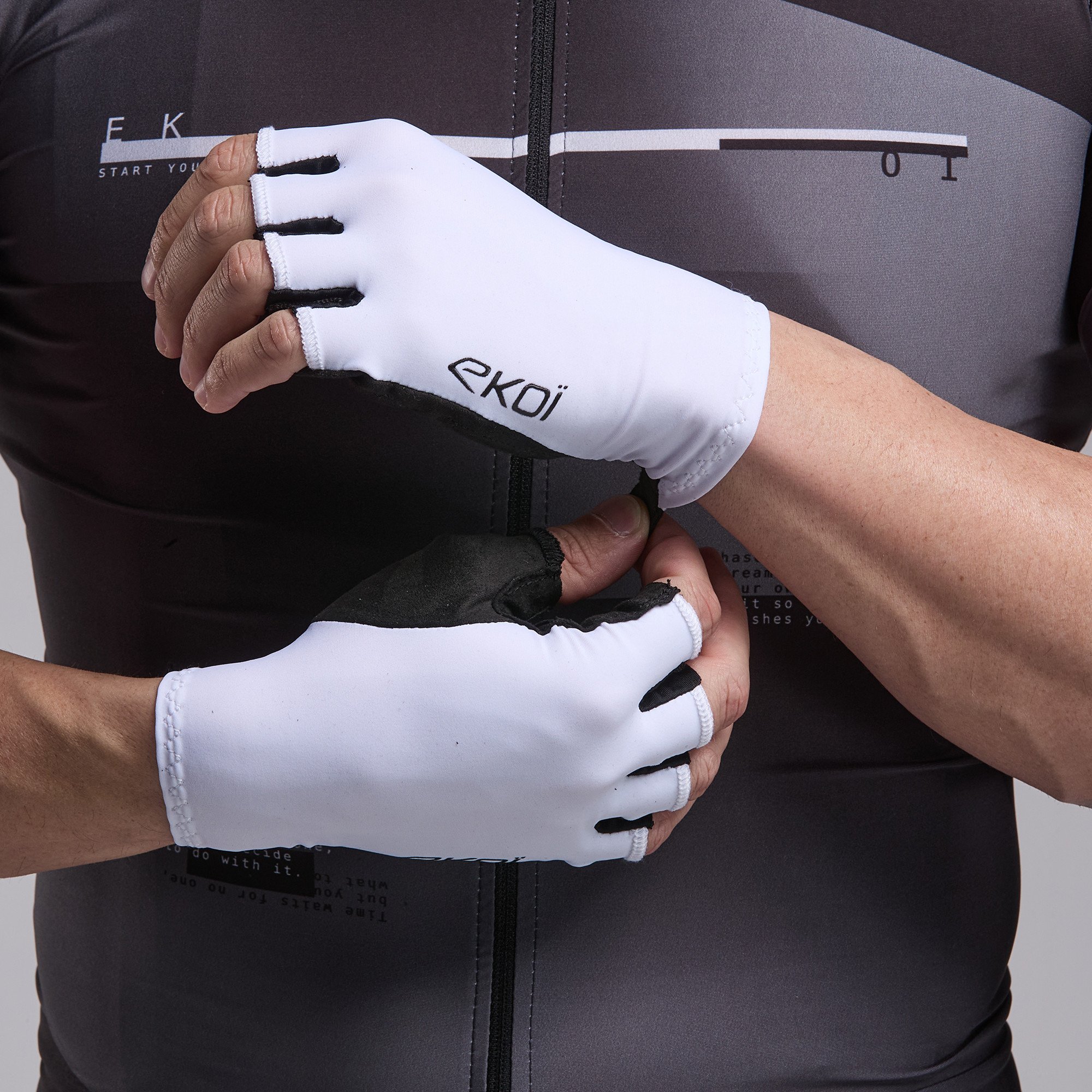 Cykelhandsker EKOI GEL Perf Hvide - EKOI