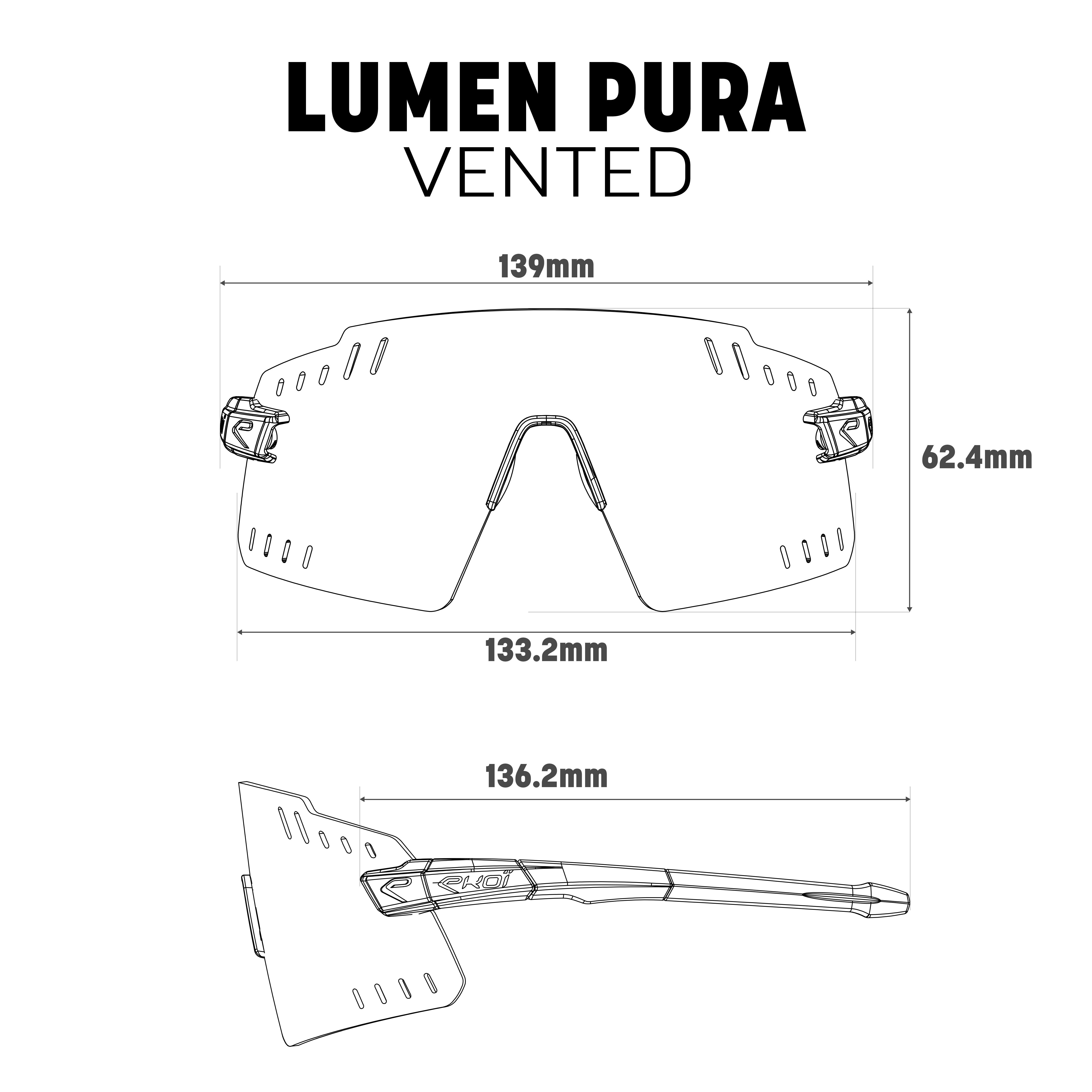 EKOI Perf LUMEN PURA VENTED Ltd Pink Black PH Cat 1-3 Glasses - EKOI
